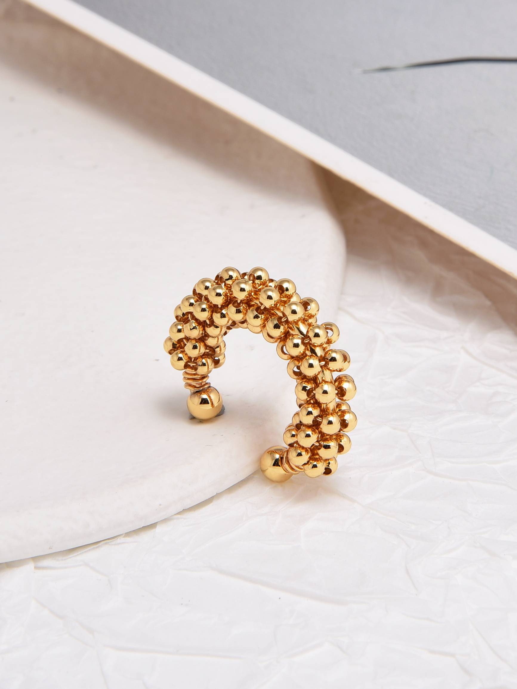 Multi-Spheres Ear Cuff with 18k Gold Plated | Fine Jewelry by Vila Veloni